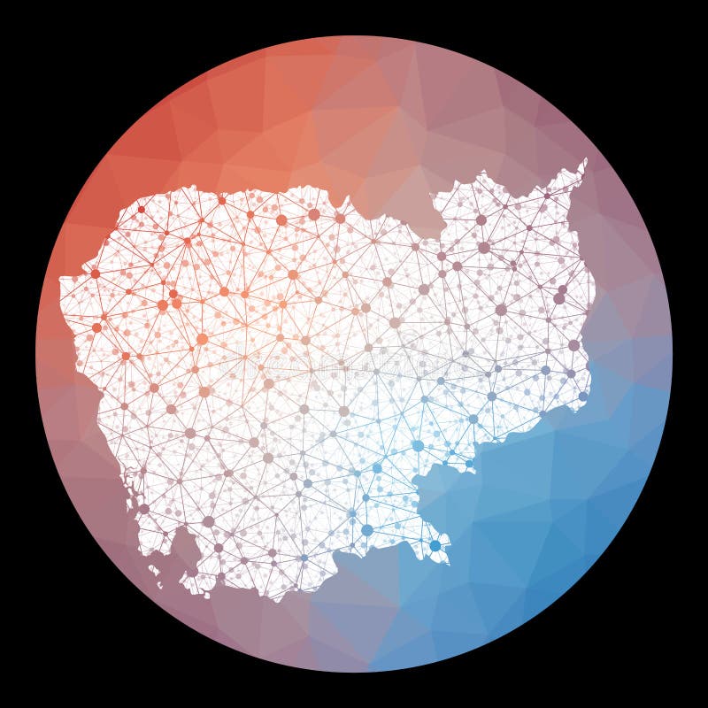 Vector Network Cambodia Map. Stock Vector - Illustration of ...