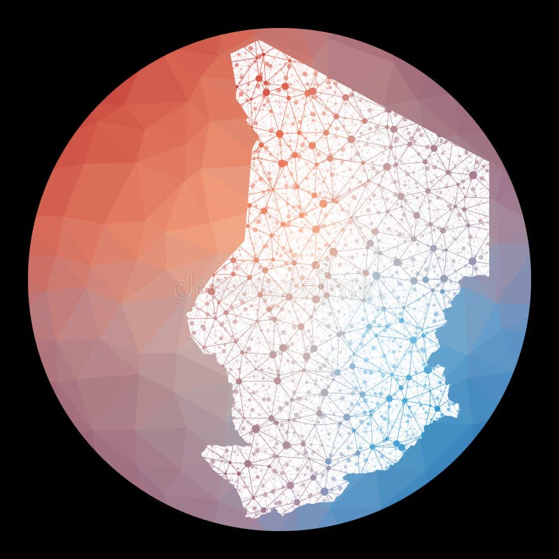 Vector network Chad map. stock vector. Illustration of background ...