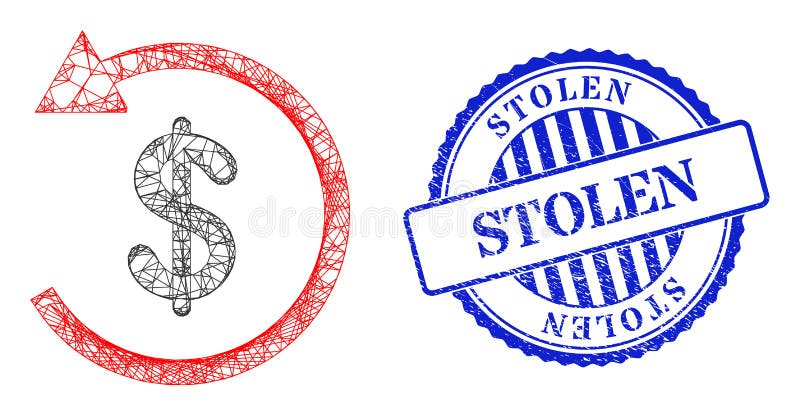 Distress Stolen Badge and Hatched Chargeback Mesh Stock Vector ...