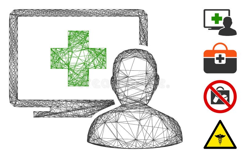 Net Computer Doctor Vector Mesh Stock Illustration - Illustration of ...