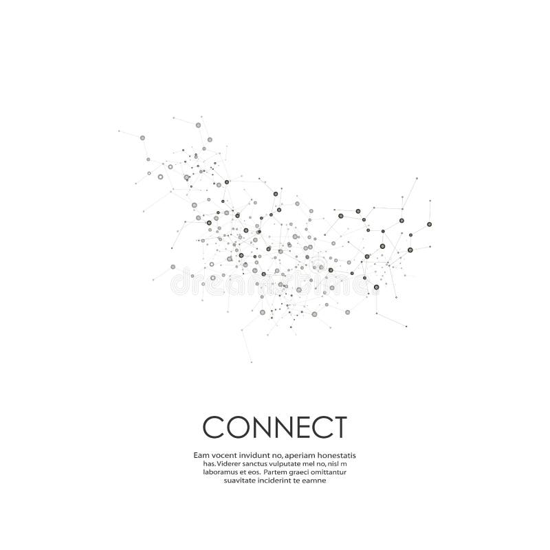 Vector Network Connect Line Design Stock Vector - Illustration of atom ...