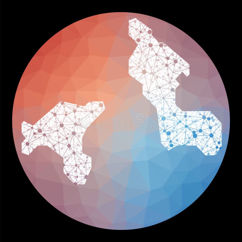 Network Map of Cooper Island. Stock Vector - Illustration of country ...