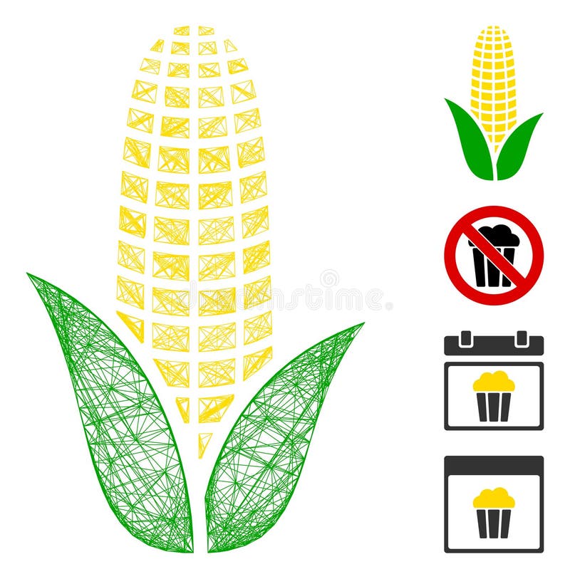 Linear Corn Vector Mesh stock illustration. Illustration of icon ...