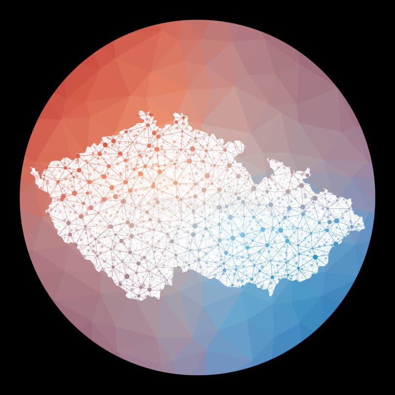 Vector Network Czech Republic Map. Stock Vector - Illustration of ...