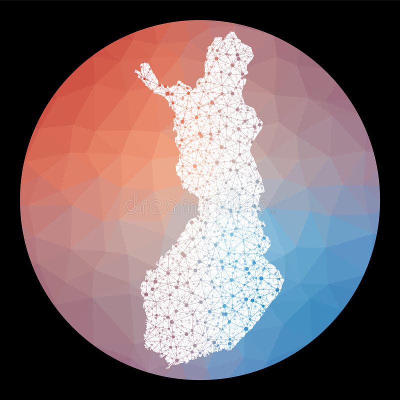 Vector Network Finland Map. Stock Vector - Illustration of artistic ...