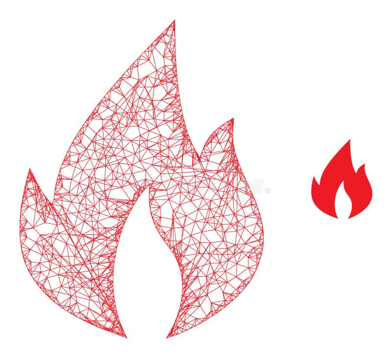 Network Mesh Fire Flame Icon Stock Vector - Illustration of eraser ...