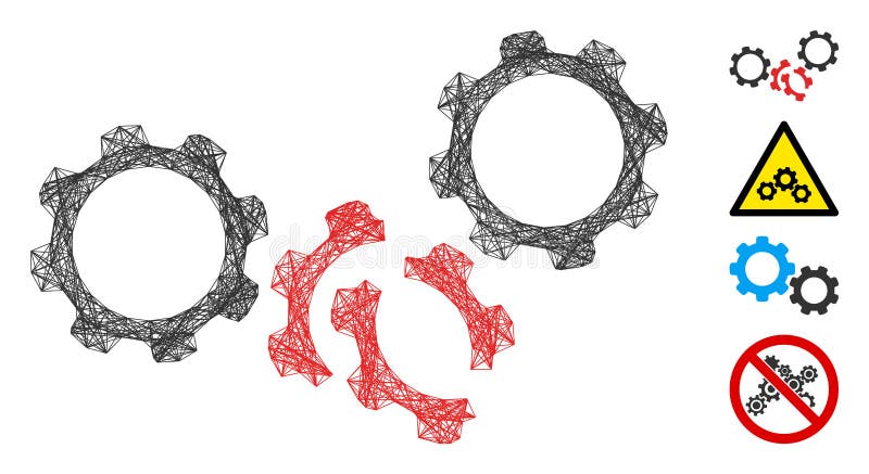 Linear Gears Damage Vector Mesh Stock Illustration - Illustration of ...