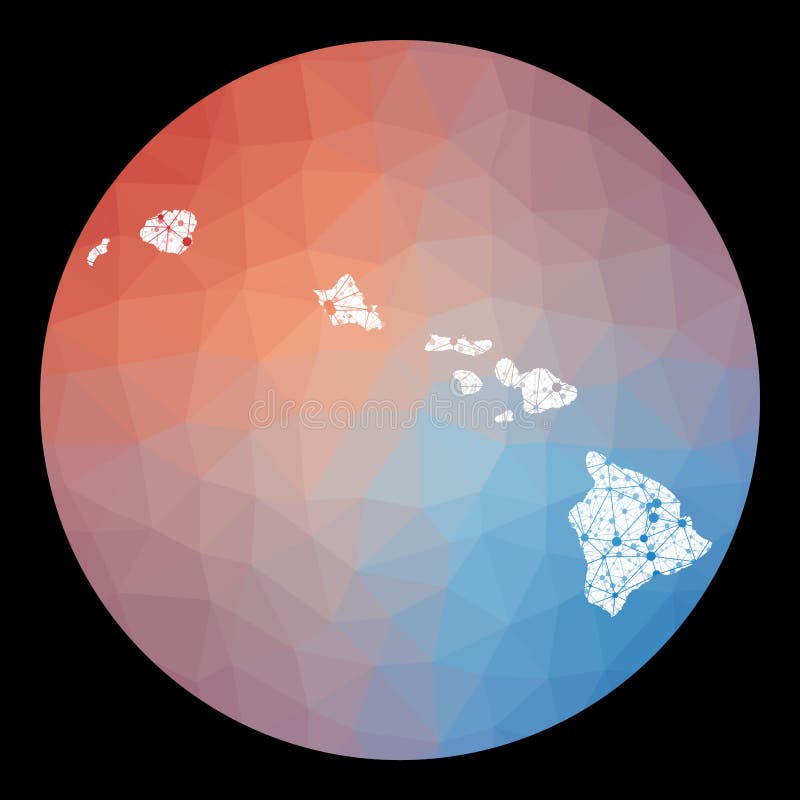 Vector network Hawaii map. stock vector. Illustration of hawaii - 178765401