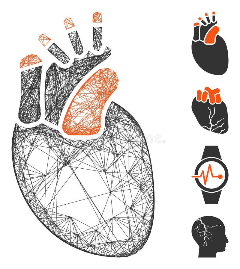 Net Heart Vector Mesh stock illustration. Illustration of icon - 203708276
