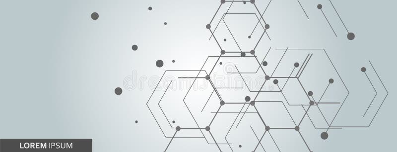 Vector Network Hexagon and Connected Cells Background Stock ...