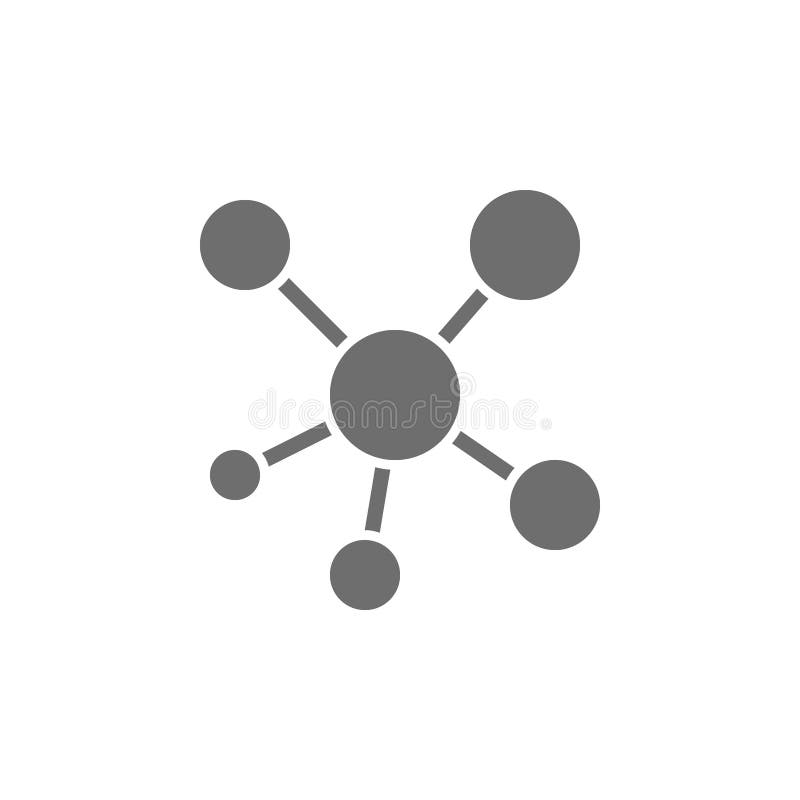 Network, Hub Connection Grey Icon. Isolated on White Background Stock ...