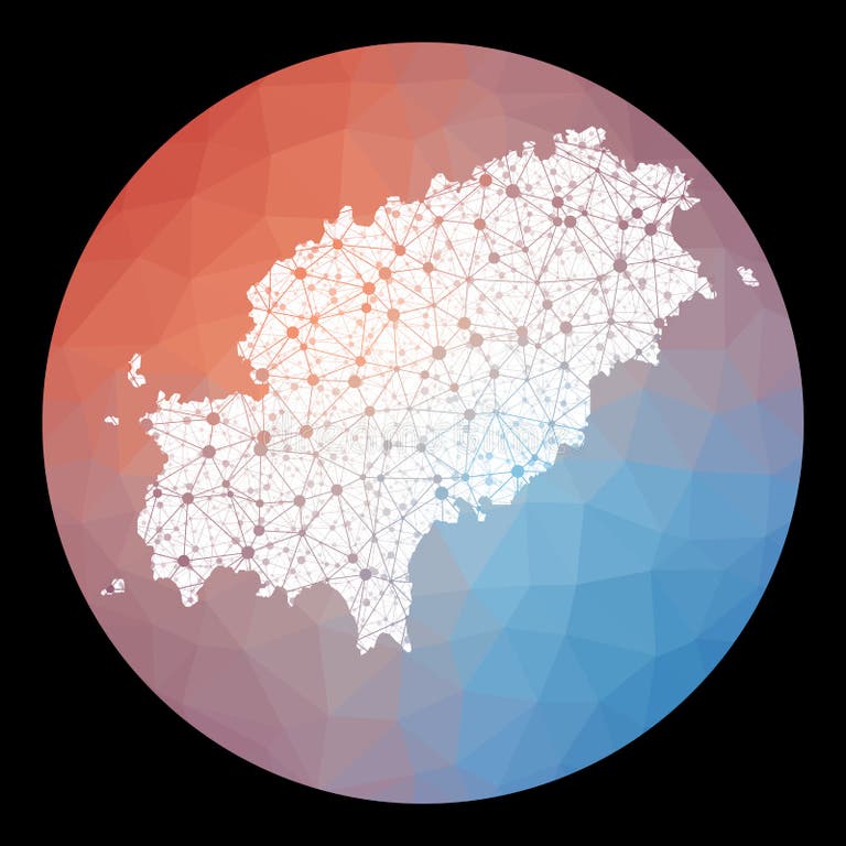 Vector network Ibiza map. stock vector. Illustration of democrat ...