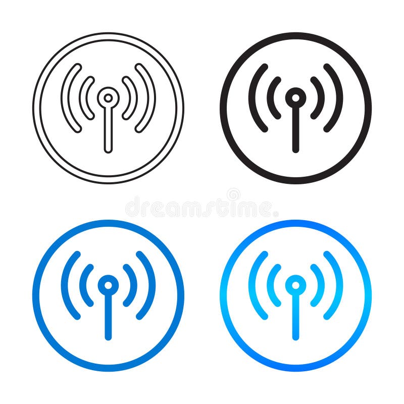 Vector Network Icons in Multiple Style Stock Illustration ...