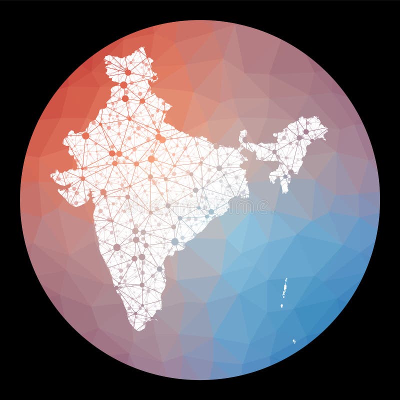 Vector network India map. stock vector. Illustration of geometric ...