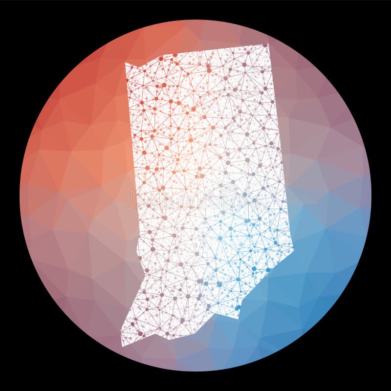 Vector Network Indiana Map. Stock Vector - Illustration of country ...