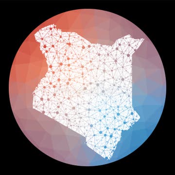 Vector network Kenya map. stock vector. Illustration of nairobi - 177025374