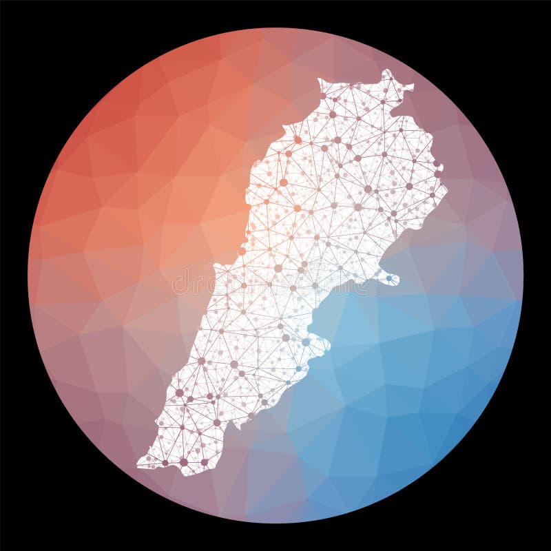 Lebanon network map. stock vector. Illustration of boundary - 92820894