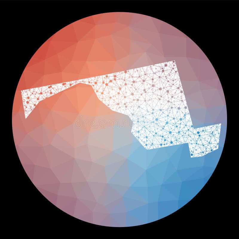 Vector Network Maryland Map. Stock Vector - Illustration of fractal ...