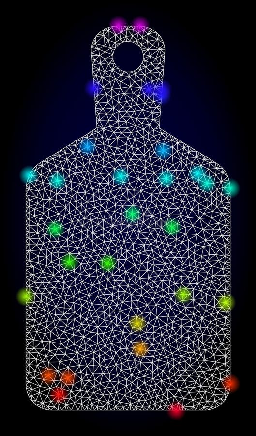 Vector Network Mesh Cutting Board with Rainbow Colored Glare Spots ...