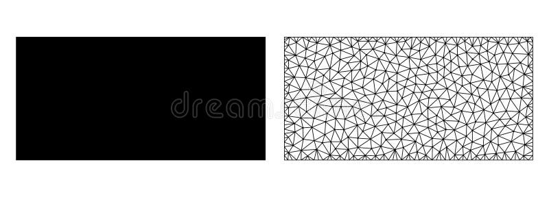 Vector Network Mesh Filled Rectangle and Flat Icon Stock Vector ...