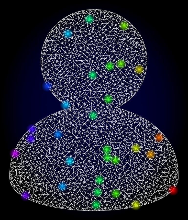 Vector Network Mesh User with Rainbow Colored Glare Spots Stock Vector ...