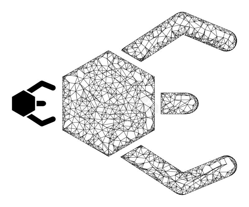 Network Mesh Microrobot Icon Stock Vector - Illustration of mesh ...