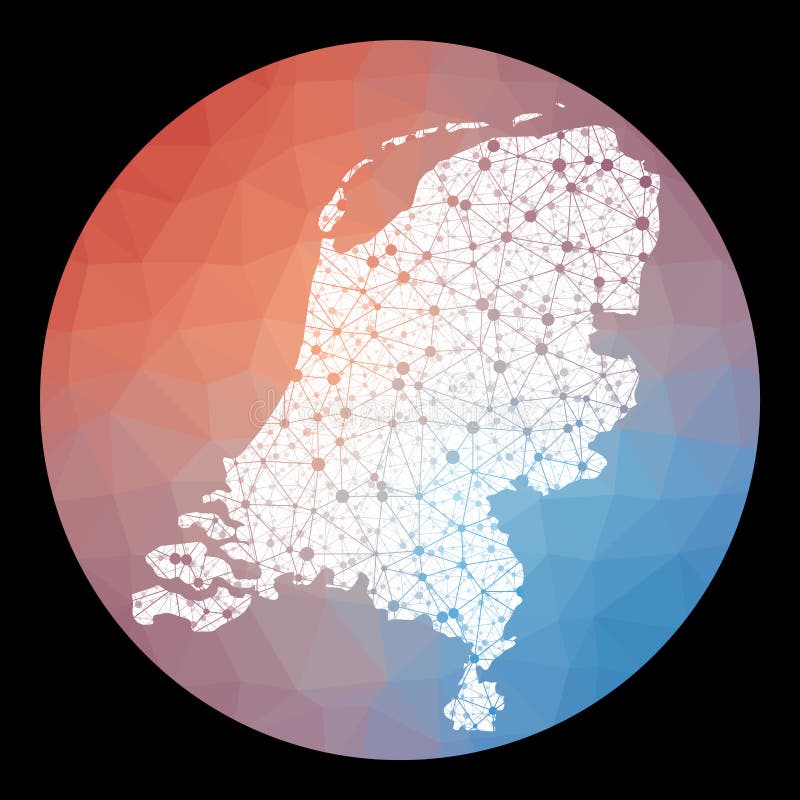 Netherlands network map. stock vector. Illustration of dutch - 87466100