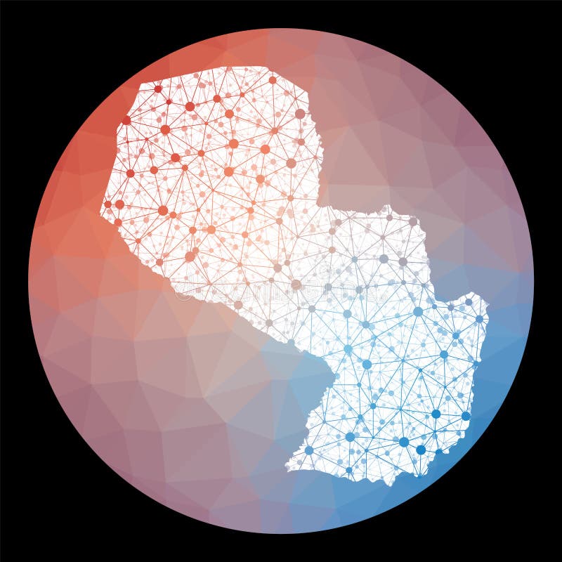 Paraguay network map. stock vector. Illustration of line - 176799482