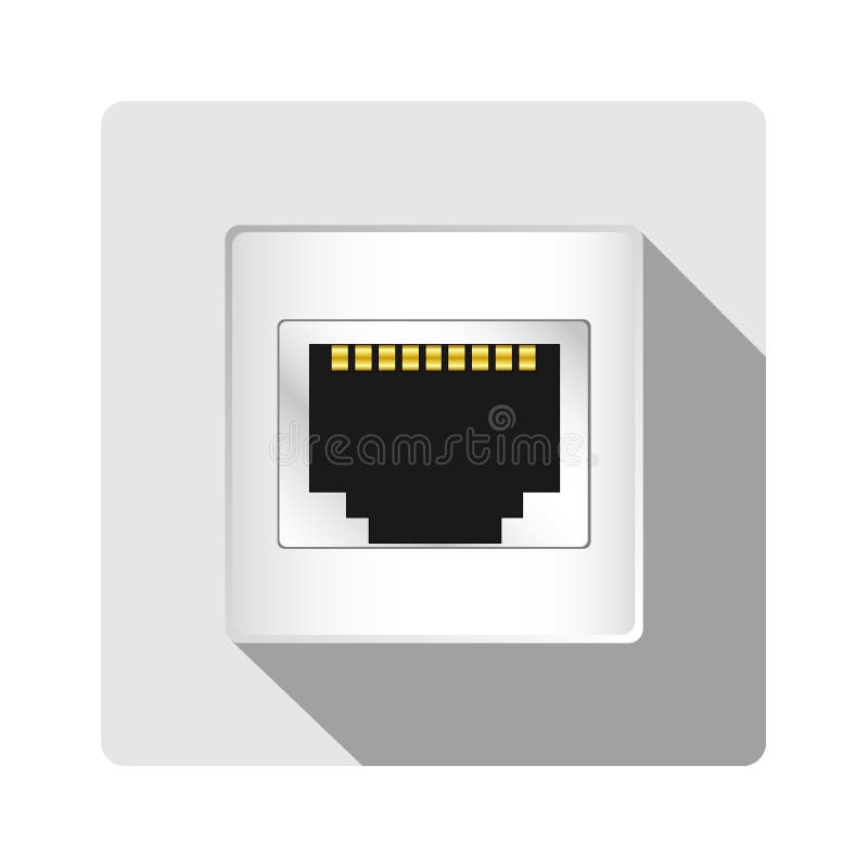 Vector network socket icon stock illustration. Illustration of ethernet ...