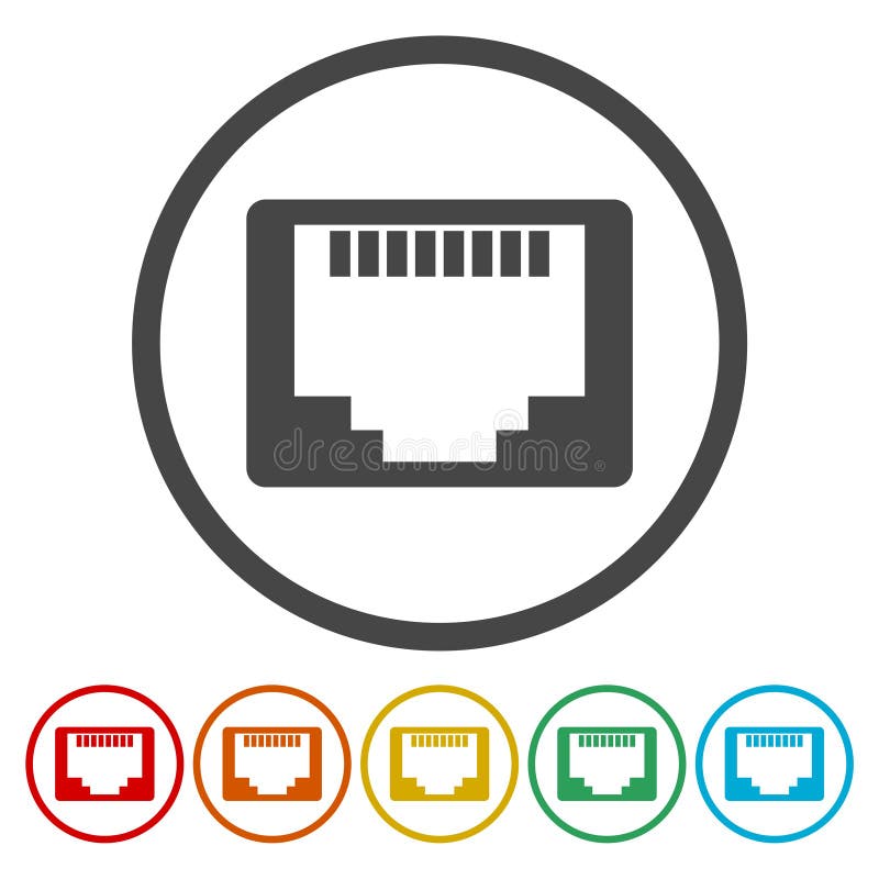 Vector Network Socket Sticker Set Stock Vector - Illustration of ...