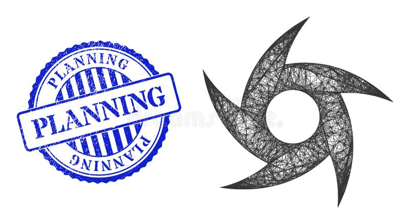 Distress Planning Stamp Seal and Network Typhoon Web Mesh Stock Vector ...