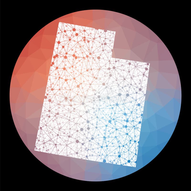 Vector network Utah map. stock vector. Illustration of nationality ...