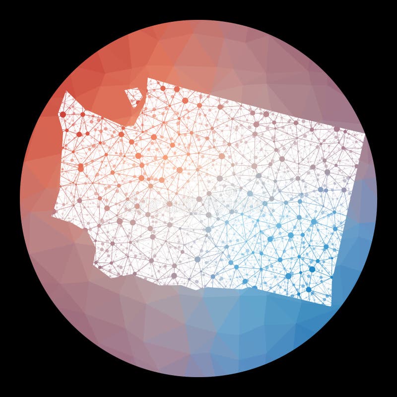 Vector Network Washington Map. Stock Vector - Illustration of ...