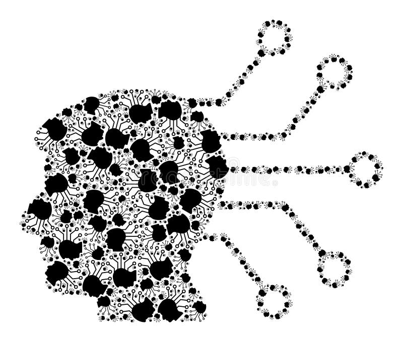 Neural Link Fractal Icon Composition of Self Items Stock Vector ...