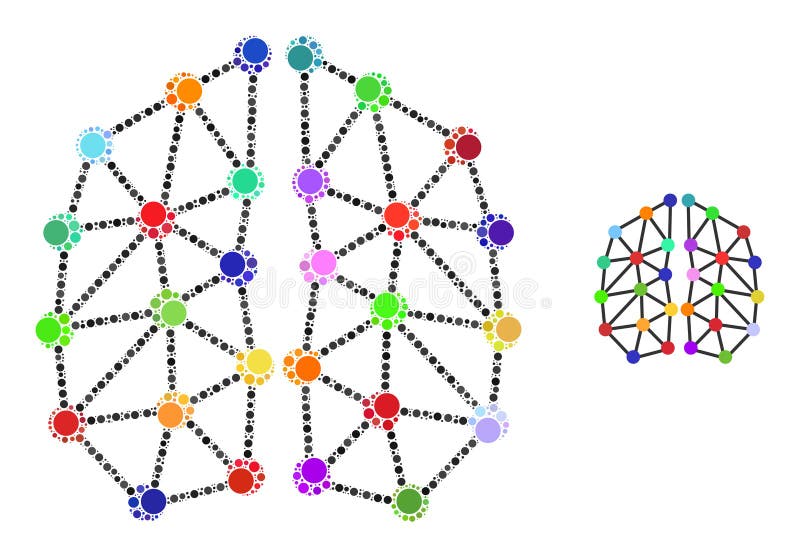 Vector Neural Network Connected Lines Layer Grid Red Orange Seamless ...