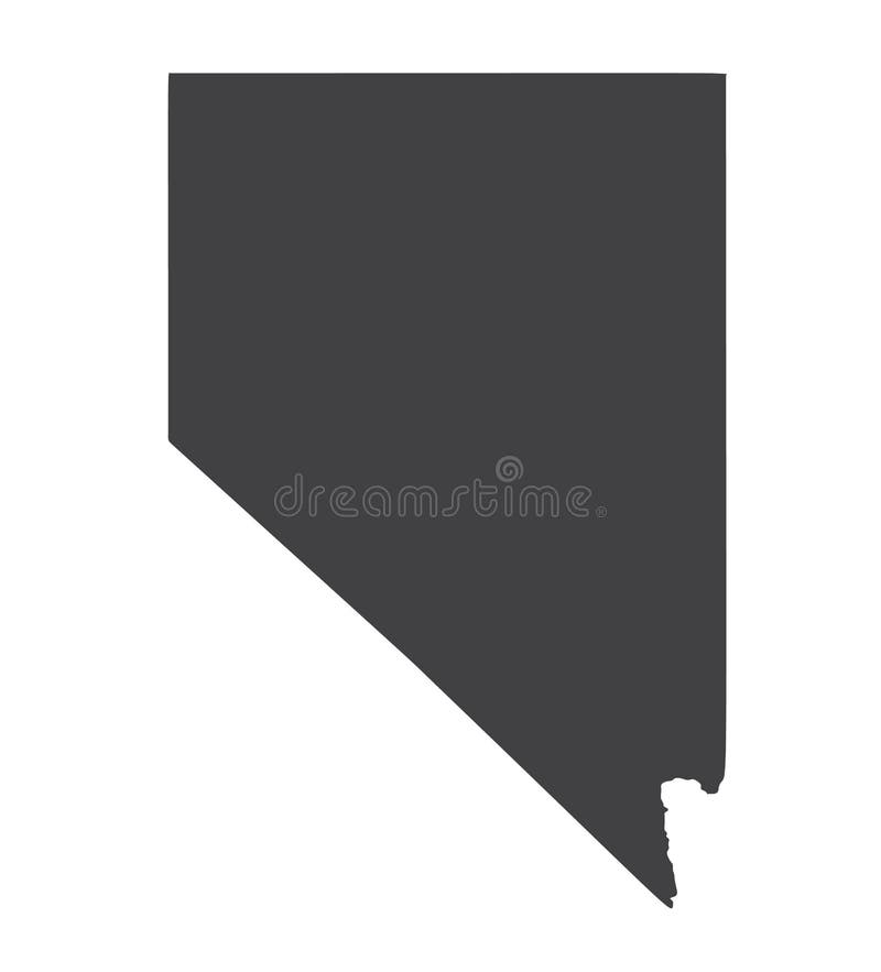 Vector Nevada Map Silhouette Stock Illustration - Illustration of city ...