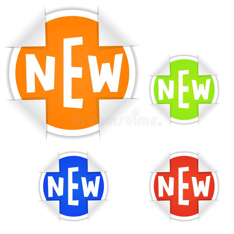 Vector NEW stickers stock vector. Illustration of product - 30928703