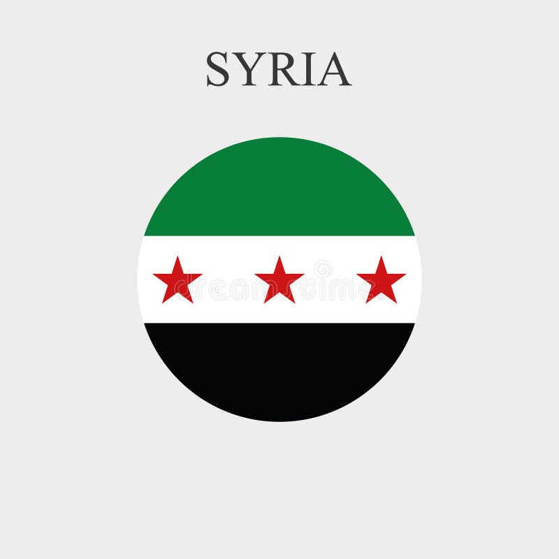 Vector of New Syria Flag. Circle Stock Vector - Illustration of ...