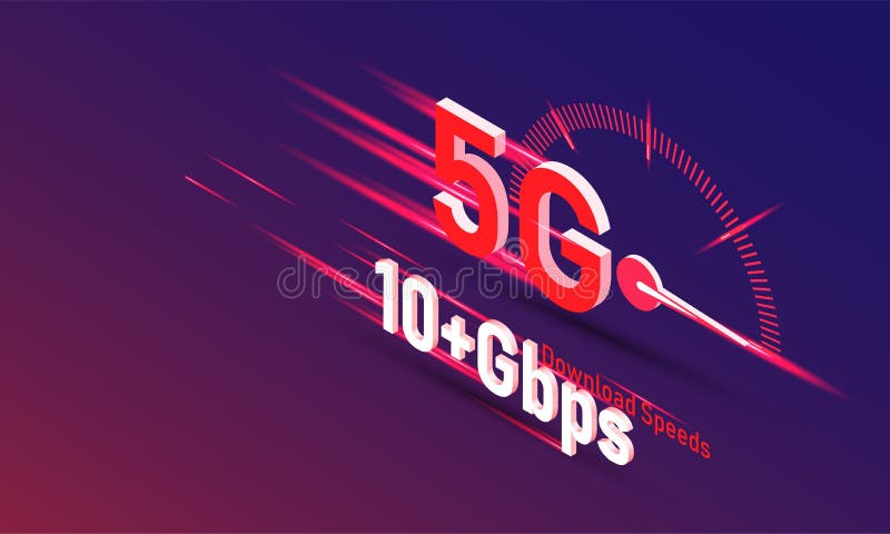 Vector of New 5th Generation of Internet Concept, Speed of 5G Network ...