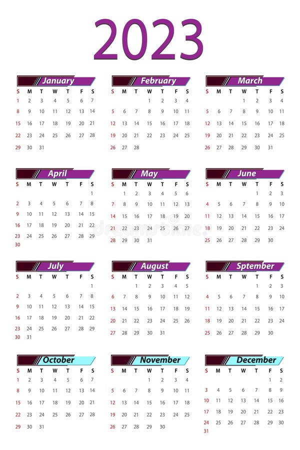 Vector of New Year Annual Calendar 2023 Stock Illustration ...
