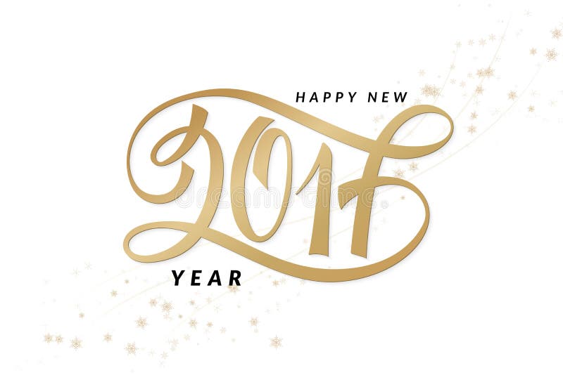 Vector New 2017 Year Greetings Poster with Hand Lettering Number Stock ...