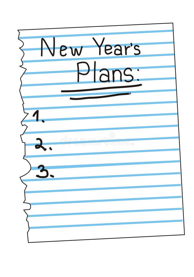 Vector New Year S Plan List Stock Vector - Illustration of tape, memo ...