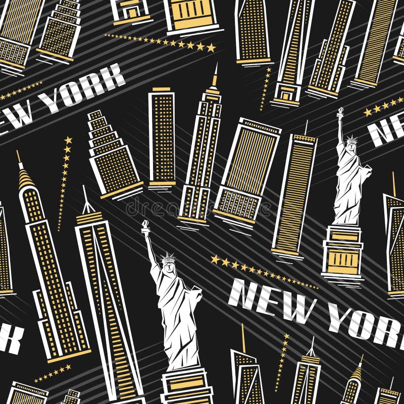Vector New York City Seamless Pattern Stock Vector - Illustration of ...