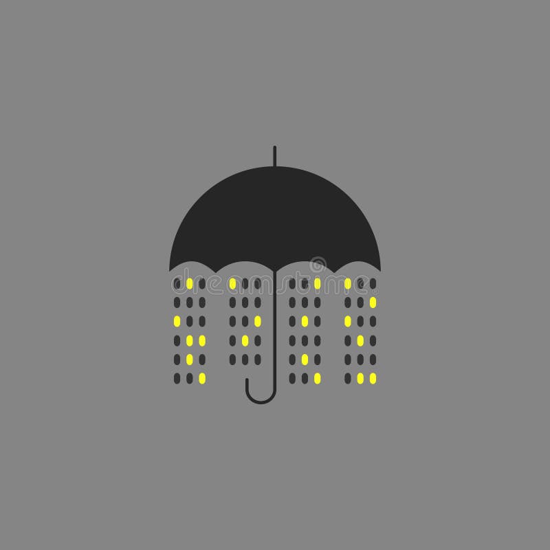 Vector Night City Rain stock vector. Illustration of rain - 89744452