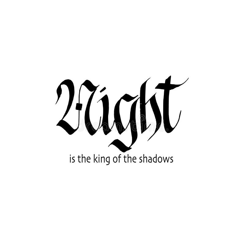 Vector Night Gothic Blackletter Calligraphy Design for Prints, Posters ...