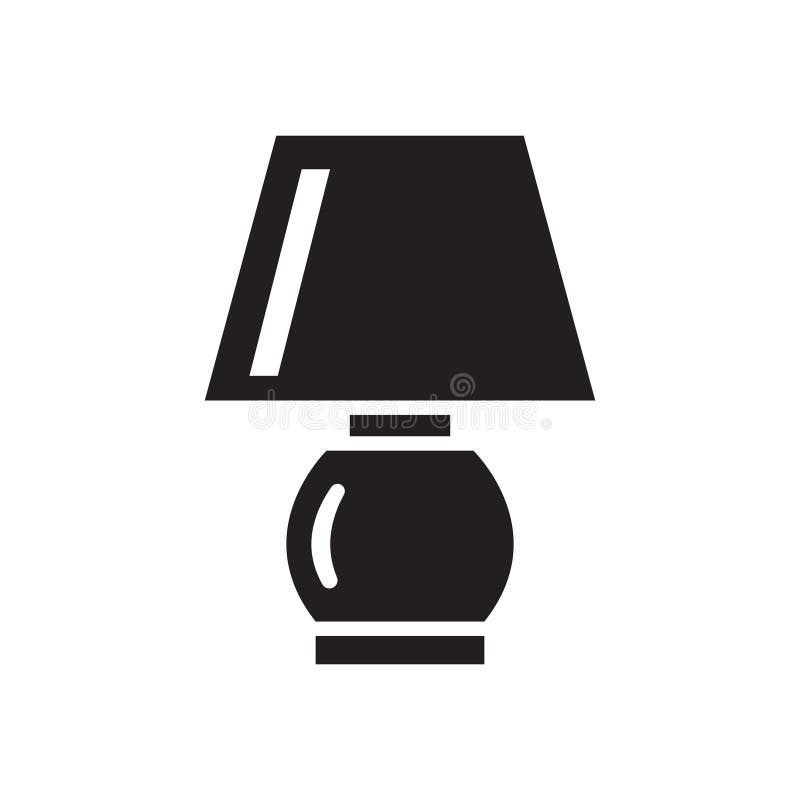 Vector Night Lamp Icon Set. Table Lamp Icons. Study Lamp Symbols Stock ...