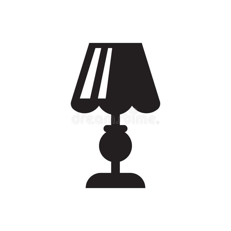 Vector Night Lamp Icon Silhouette. Table Lamp Icon. Study Lamp Symbol ...