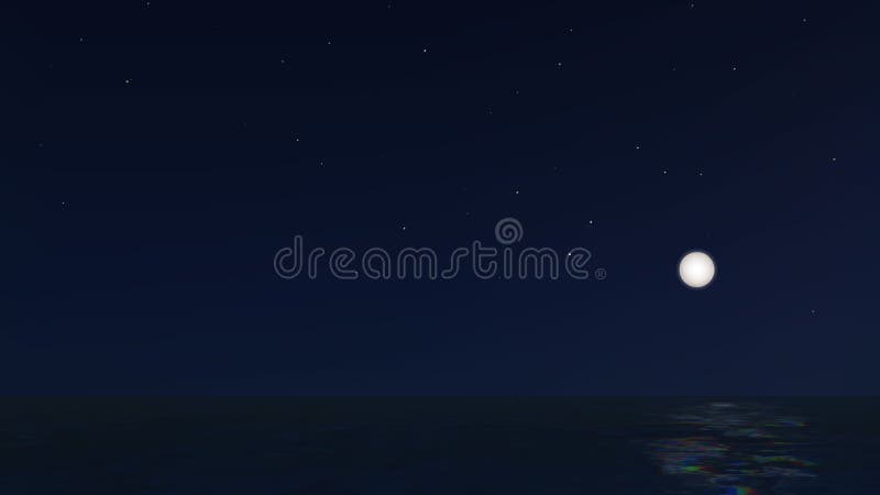 Vector Night Landscape the Sea with Full Moon Stock Vector ...