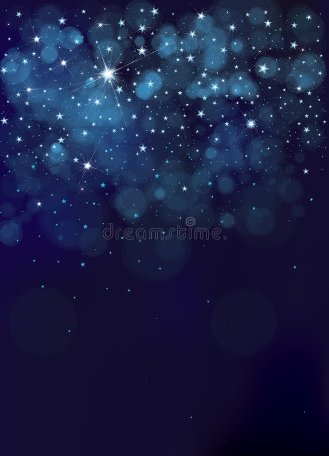 Vector Night Starry Sky Background Stock Vector - Illustration of blue ...