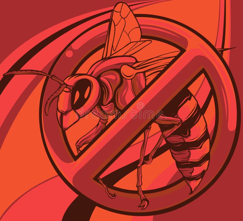 Vector Illustration of No Bee or Wasp Sign on White Background Stock ...